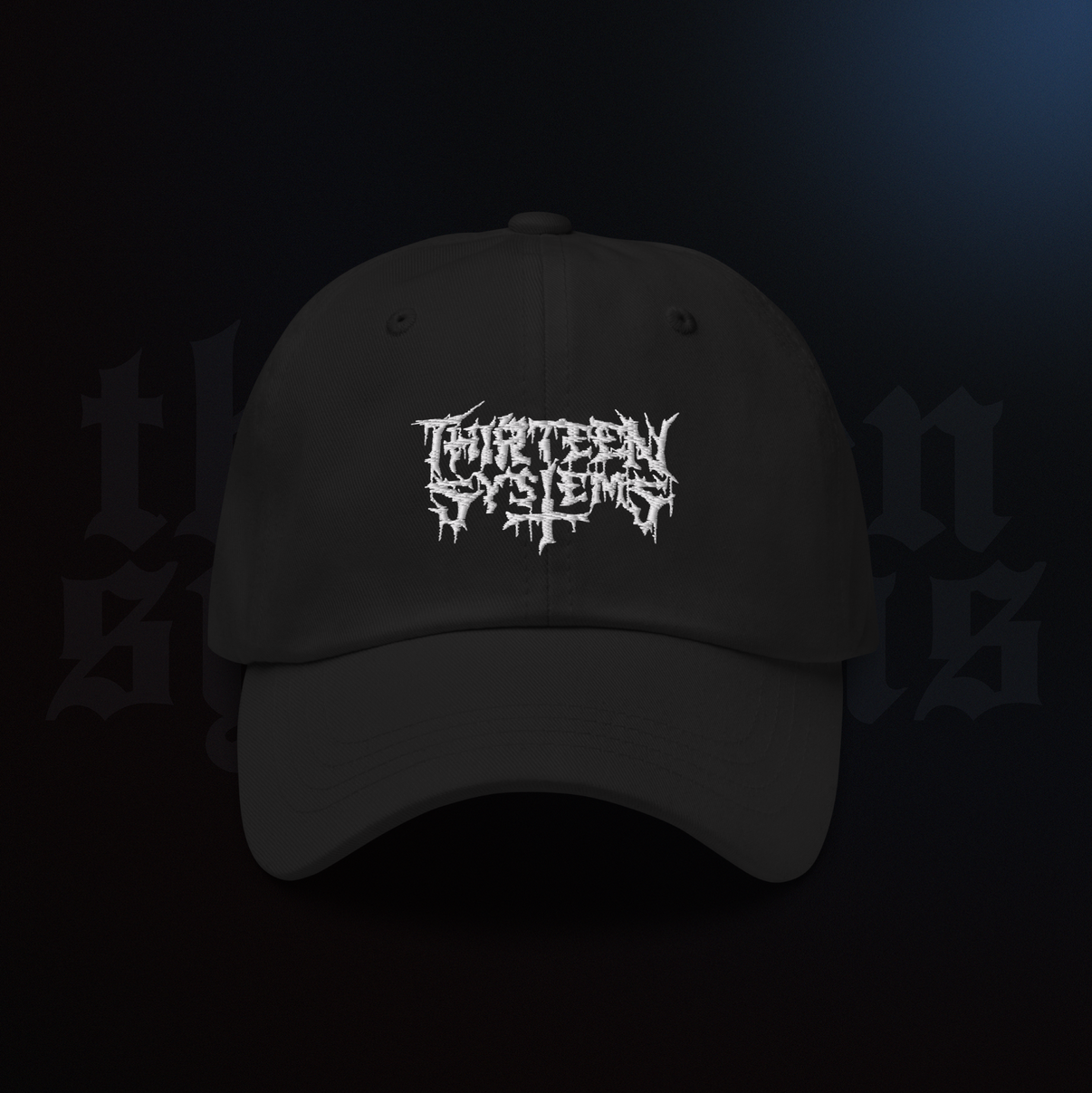 Death Metal Logo Dad Hat - Black/White – Thirteen Systems